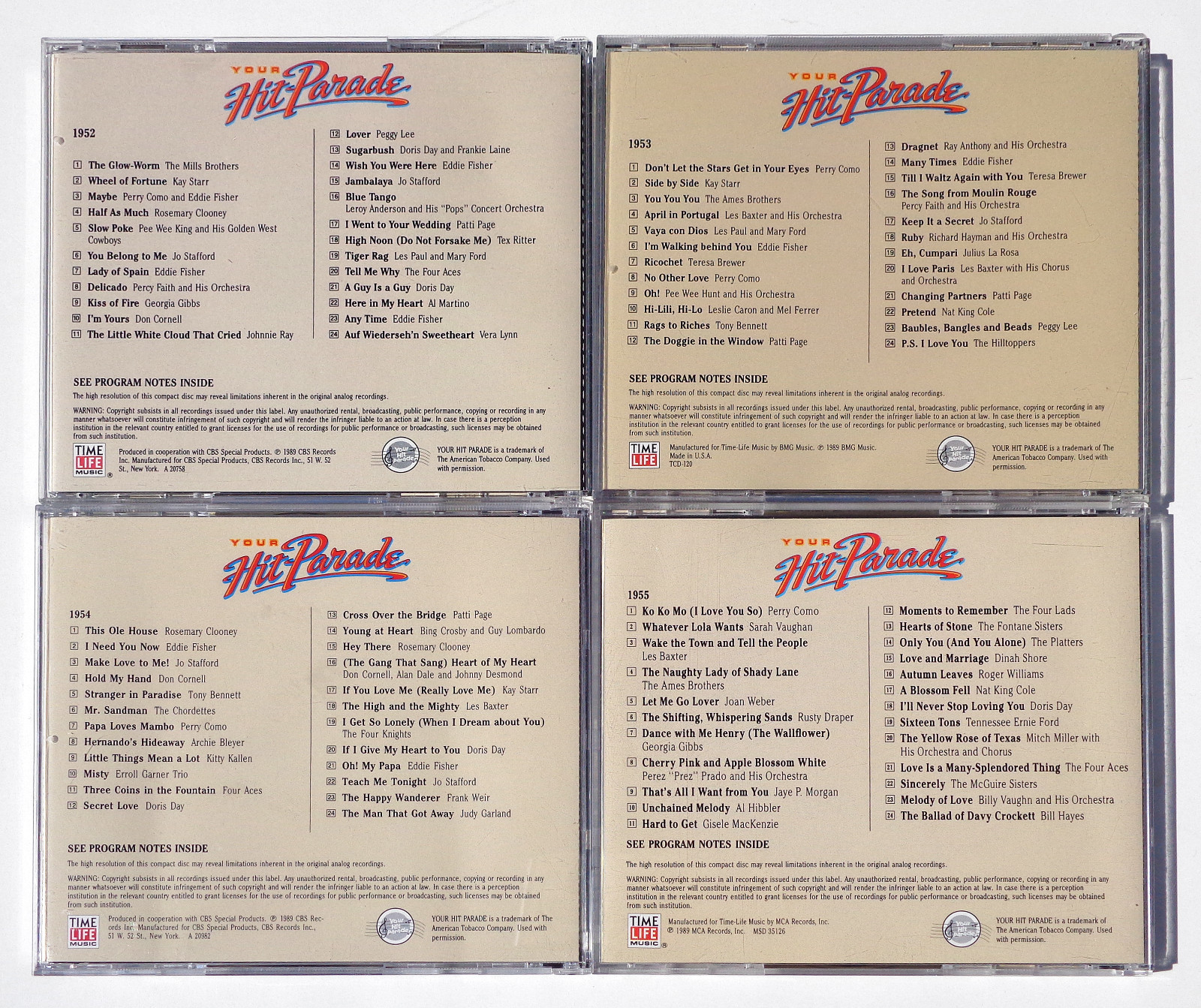 TIME LIFE YOUR HIT PARADE 28 CD LOT 1940-1959 THE LATE 40S 50S EARLY ...