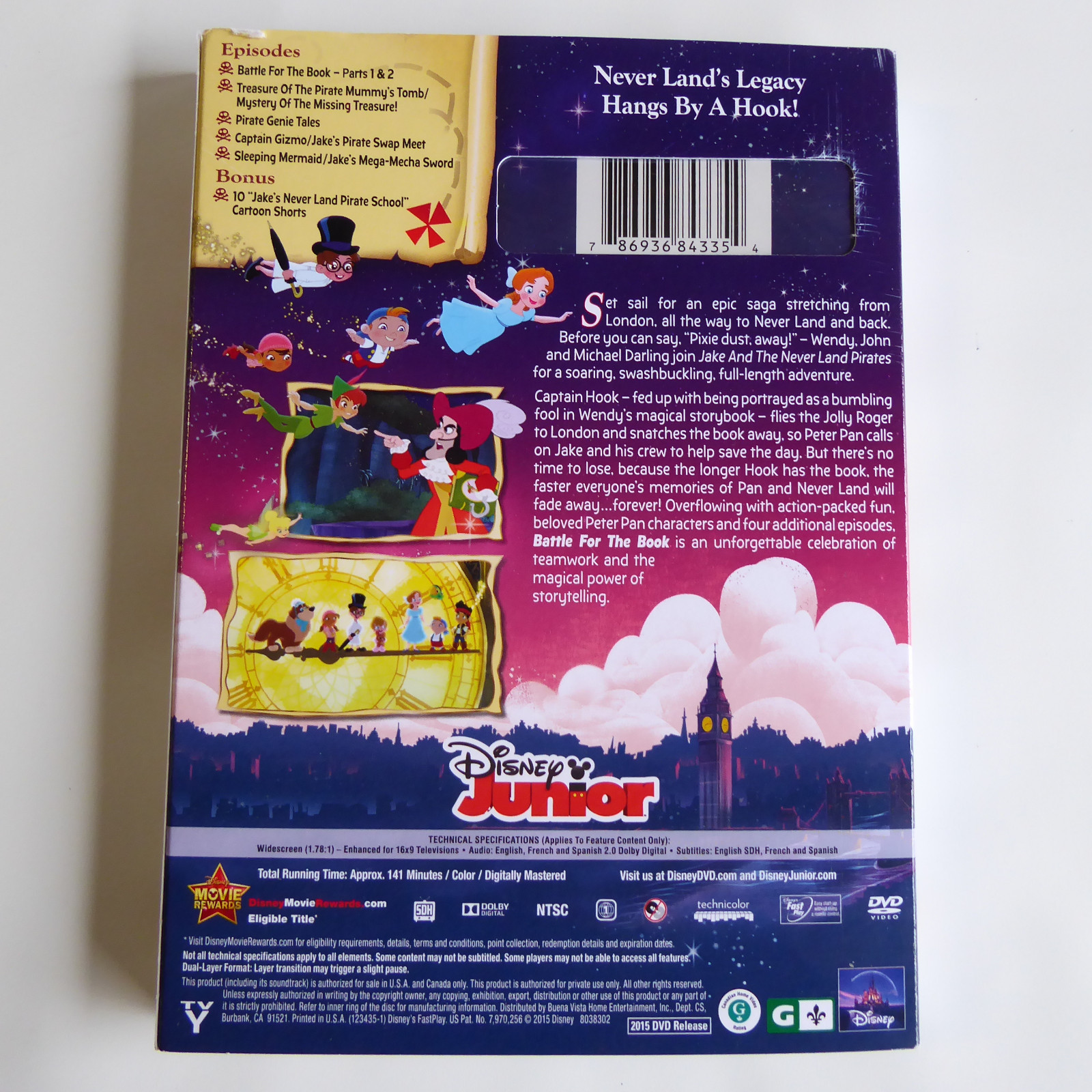 Jake and the Never Land Pirates Battle for the Book DVD 2015 New NWT ...