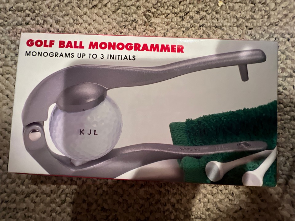 Golf Ball Monogrammer NEW Chrome Plated Press Up To 3 initials, 2 Sets ...