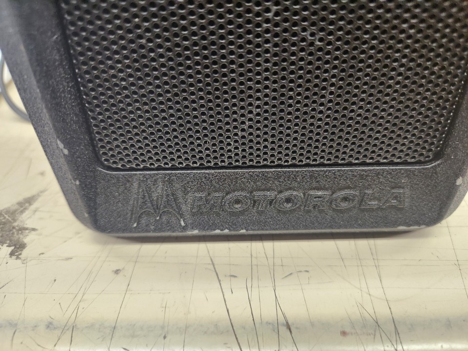 VINTAGE RARE BLACK MOTOROLA METAL EXTERNAL SPEAKER , RADIO HAM, WORKS ...