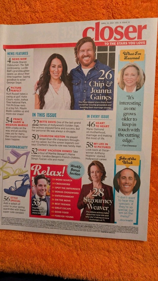 CLOSER Magazine, 5 Issues, February 1, April 5, 12, 19, 26, 2021, FREE ...