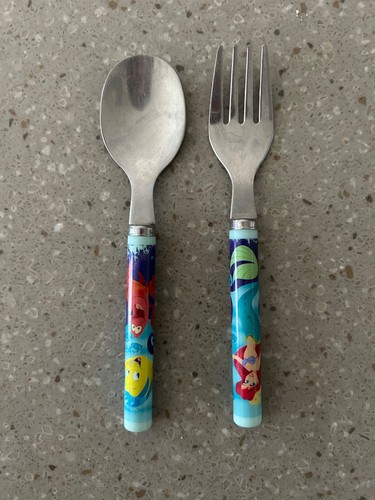 Vintage Disney Little Mermaid Stainless Steel Spoon and Fork Set | eBay