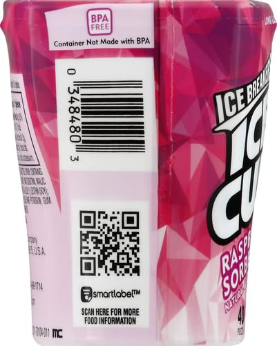 Ice Breakers Ice Cubes Raspberry Sorbet Sugar Free Chewing Gum 40 Count ...