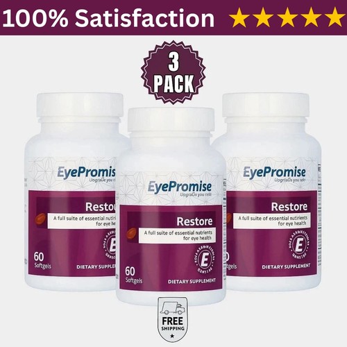 3 pack EyePromise Restore Supplement Complete Macular Health Formula 60 ...
