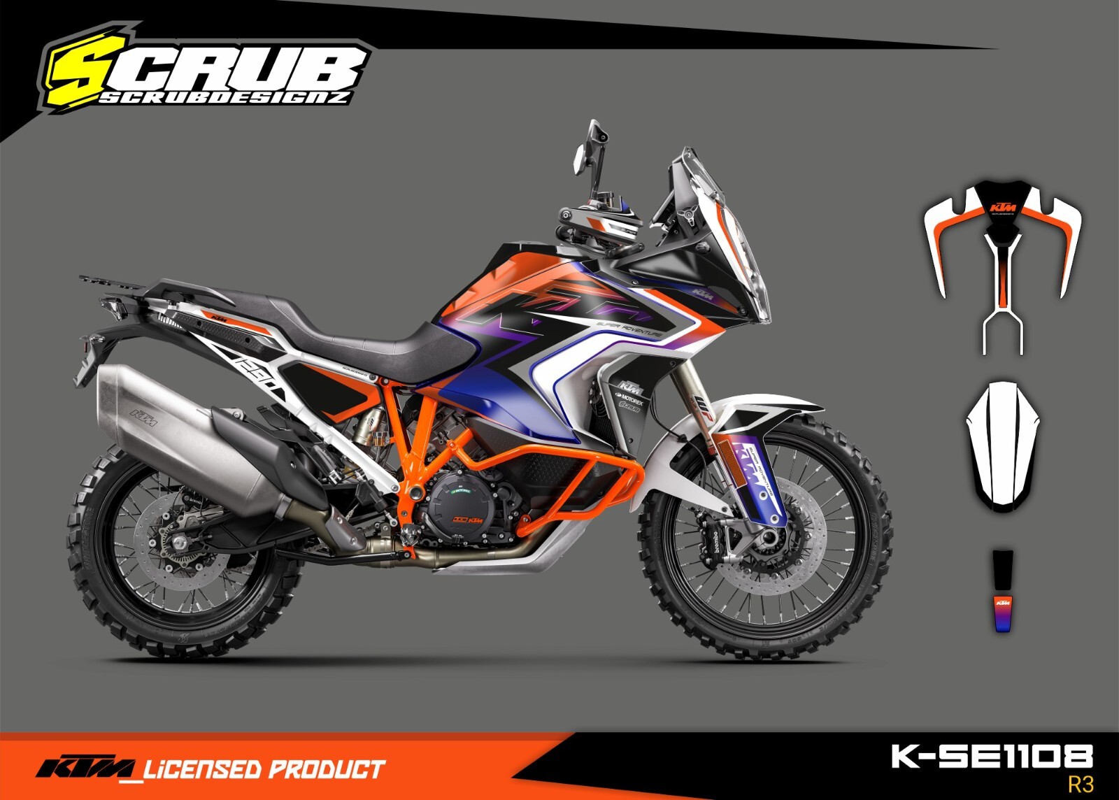 KTM Super Adenture R/S 1290 2021 2022 2023 Graphics decals stickers kit ...