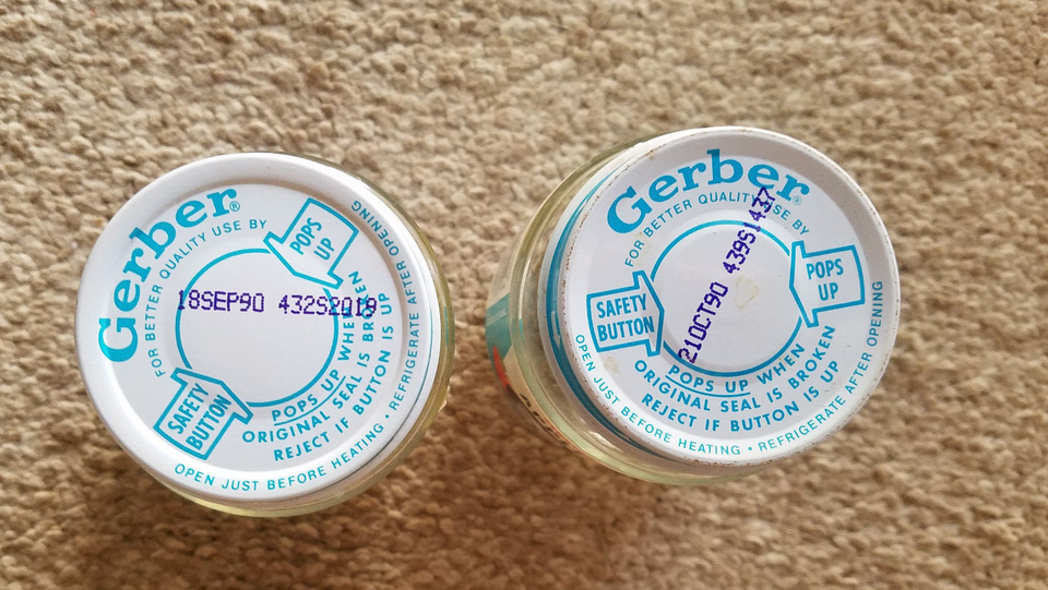Vintage Gerber Baby Food Jars 4 1/2 Oz. With Labels & Lids 1990 | eBay