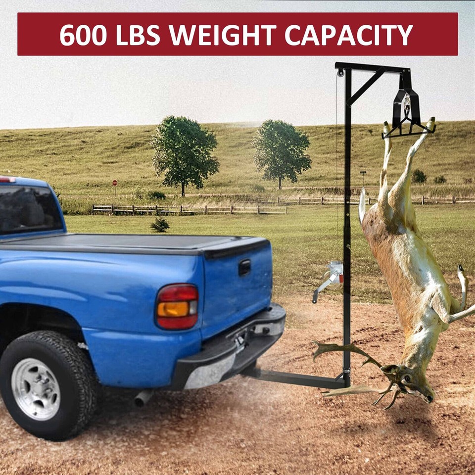 Game Hoist 600lb Swivel Lift Hitch Mount Gambrel Bow Gun Deer Hog ...