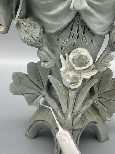 Vintage Beautiful Gray Statue, Victorian Style Maiden. DMANGED ! | eBay