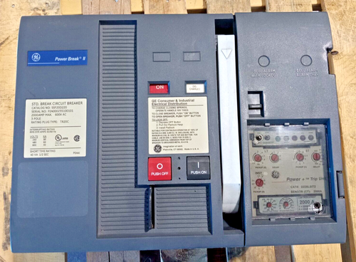 GE SSF20D220 STD Circuit Breaker 2000A 3P 600V 3PH RP TR20C2000GF, LSIG ...