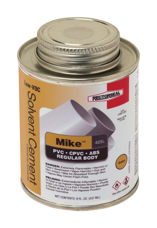 RectorSeal 55970 Amber Multi-Purpose Solvent Cement 8 oz. for ABS/CPVC ...