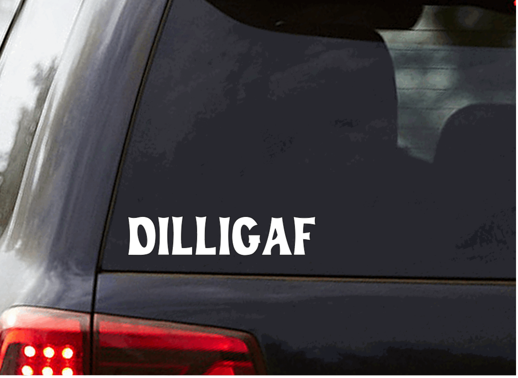 DILLIGAF Sticker x2 Decal Car Window Bumper Premium Weatherproof Vinyl ...