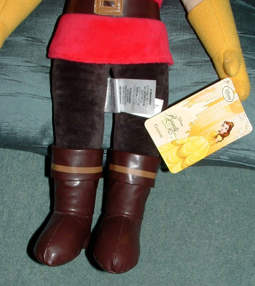 DISNEY STORE BEAUTY & THE BEAST PRINCE GASTON 20" PLUSH DOLL SOFT TOY ...