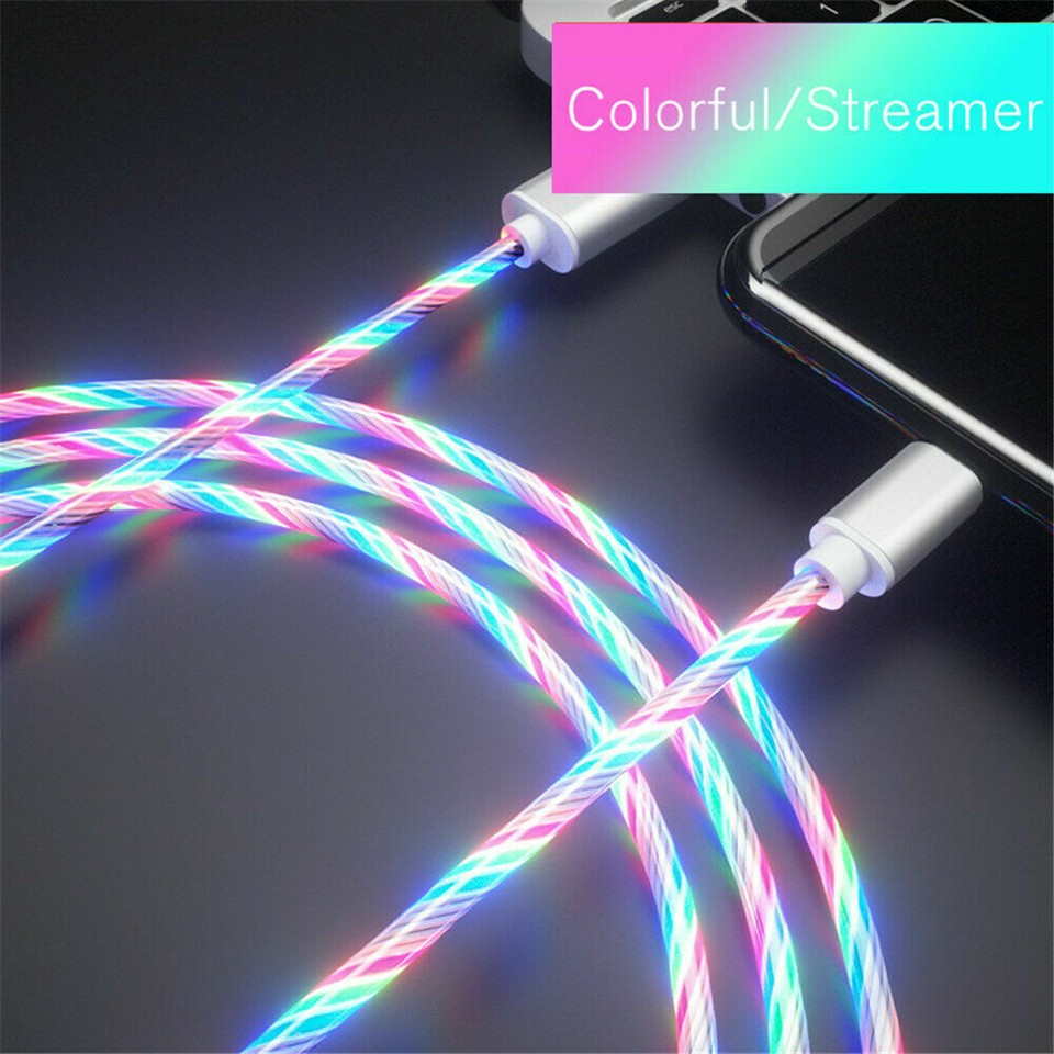 LED Light Up Fast Charging Charger Cable USB Cord For iPhone 13 12 11 X ...