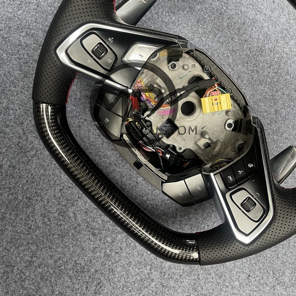 Custom Carbon Alcantara steering wheel with paddles fit for Corvette C8 ...