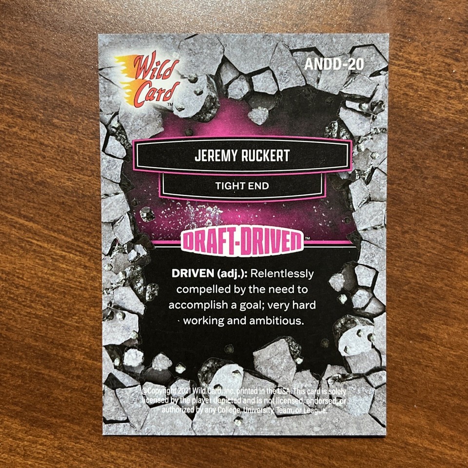 Jeremy Ruckert 2021 Wild Card Alumination RC Draft-Driven Pink #ANDD-20 ...