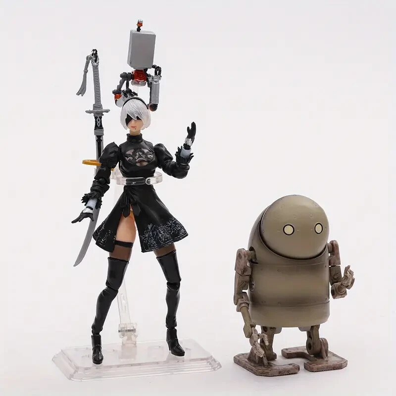 NieR:Automata YoRHa No.2 Type 2B & Machine Lifeform Action Figure NEW ...