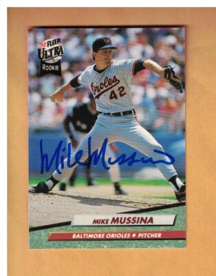 Mike Mussina AUTOGRAPHED 1992 ULTRA ROOKIE BASEBALL CARD SIGNED ...