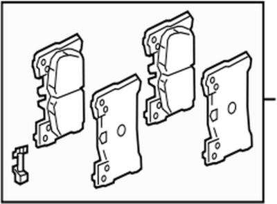 04466-11010 Toyota Pad kit, disc brake, rear 0446611010, New Genuine ...