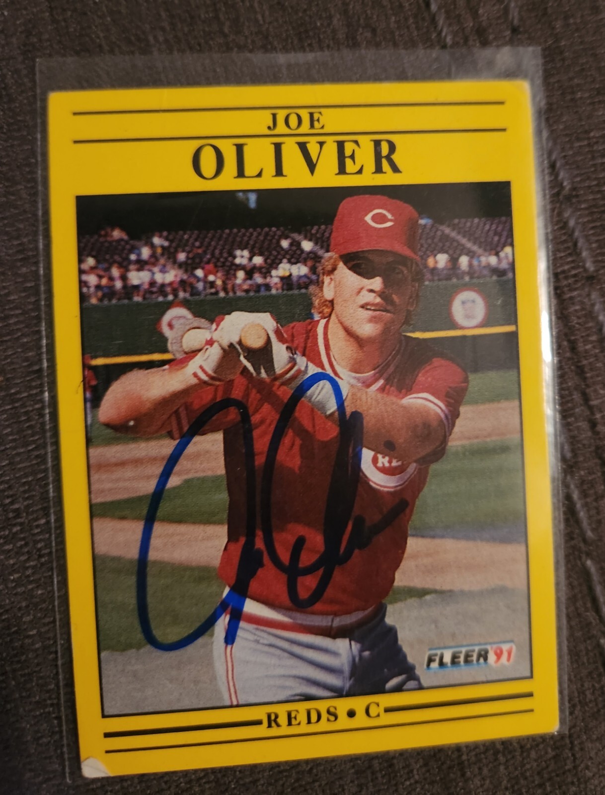 Joe Oliver Signed Autograph 1991 Fleer Cincinnati Reds | eBay