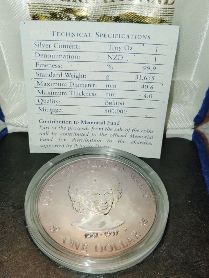 Princess Diana 1997 Silver Proof, Cook Islands, .999 Silver Dollar | eBay