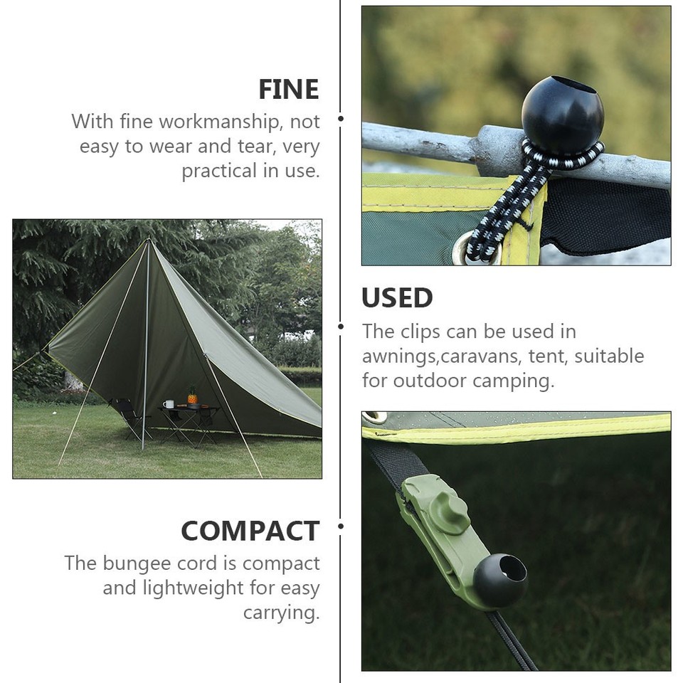 30Pcs Ball Bungee Cords Tent Elastic Rope Practical Tie Down Strap for ...