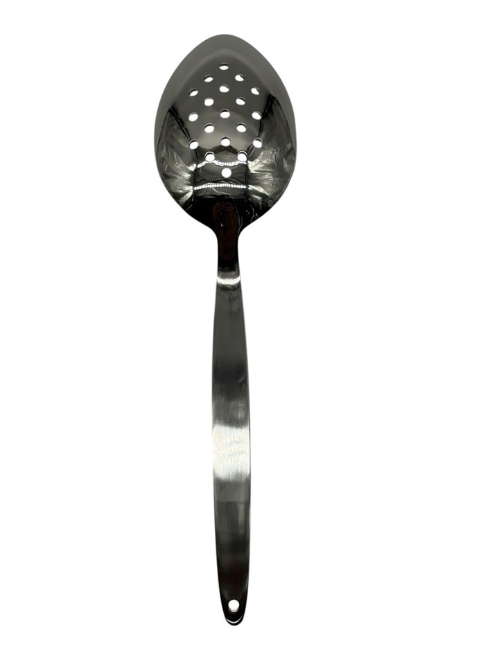 2 Pack Stainless Steel Perforated Serving Spoons 18/10 – 9” Chef Spoons ...