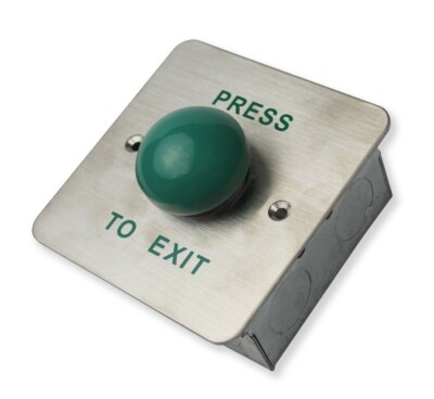 Green Dome Press To Exit Button For Access Control Systems C/w Surface ...