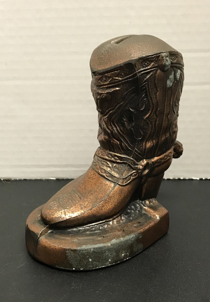 1970’s Western Cowboy Boot Metals Copper Plated Coin Bank 5.5” | eBay