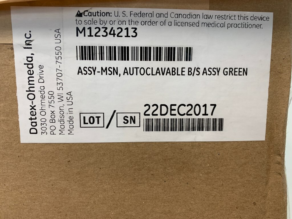 Datex Ohmeda Autoclavable Breathing System Assembly For Aespire ...