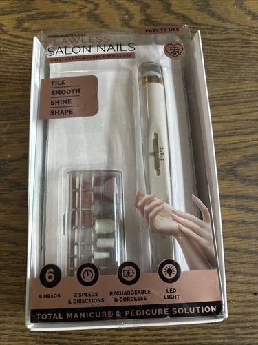 Finishing Touch Total Manicure & Pedicure Kit Includes Wand 6 Heads USB ...