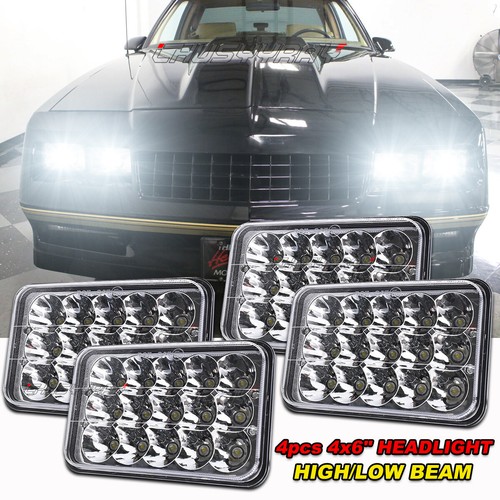 FOUR(x4) 4x6" Glass Headlights Conversion Semi Sealed Kit HID & 6500K ...