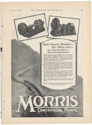 1930 Morris Machine Works Ad: Centrifugal Pumps for Dredging ...