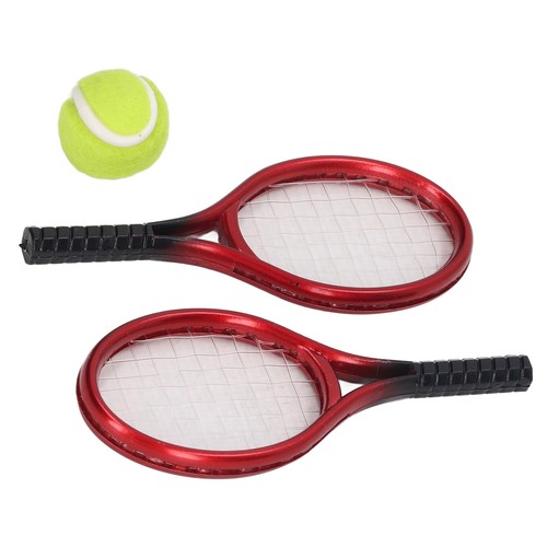 4pcs 1:12 Miniature Tennis Racket Ball Set Dollhouse Decoration ...