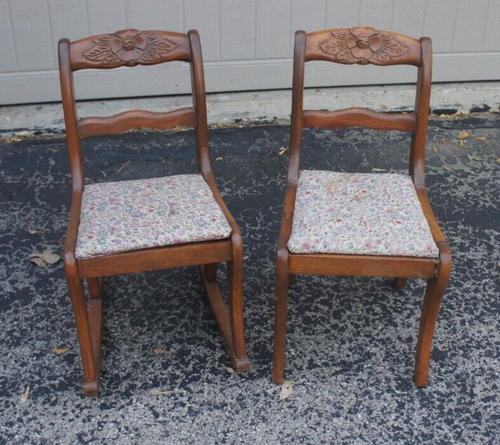 Vintage Child's Salesman Sample Tell City (?) Maple Flower Rocking ...