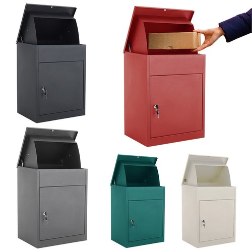 Wall Mounted Parcel Drop Box Lockable Secure Outdoor Waterproof Courier ...