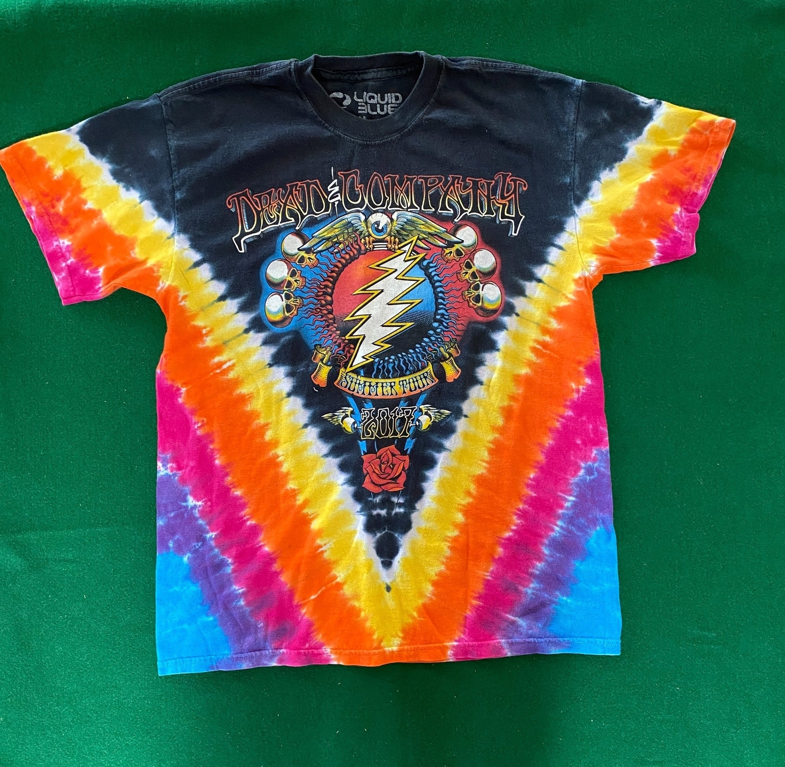 Dead & Company Grateful Dead Liquid Blue Tie Dye Tee … - Gem