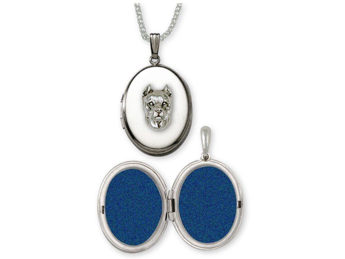 Pit Bull Jewelry Sterling Silver Handmade Pit Bull Photo Locket PAS22X ...