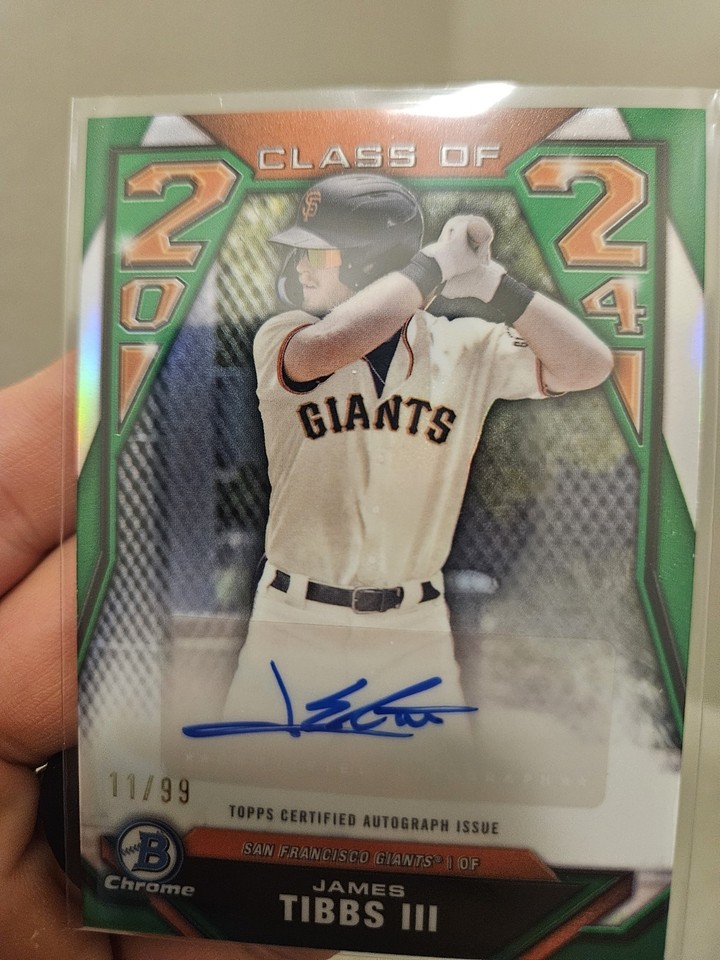 James Tibbs III 2024 Bowman Chrome Draft Class of 24 AUTO Green ...