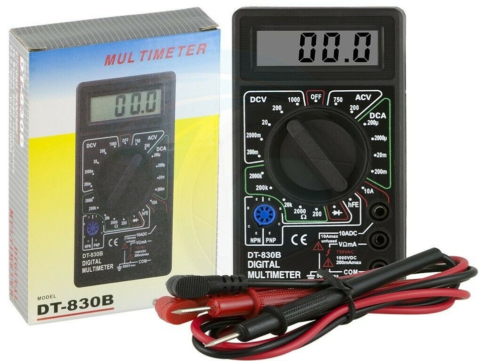 Digital Multimeter Soldering Iron Voltmeter Complete Basic AC DC Tester ...