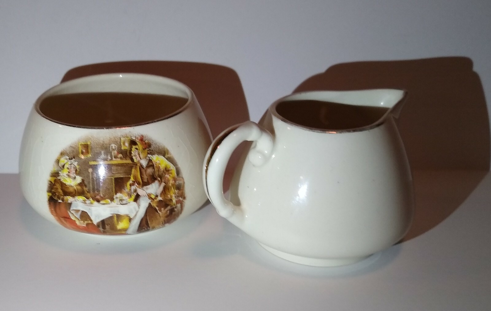 English Ware Cream & Sugar Sandland Sairey Gamp Entertains Betsy Prig ...