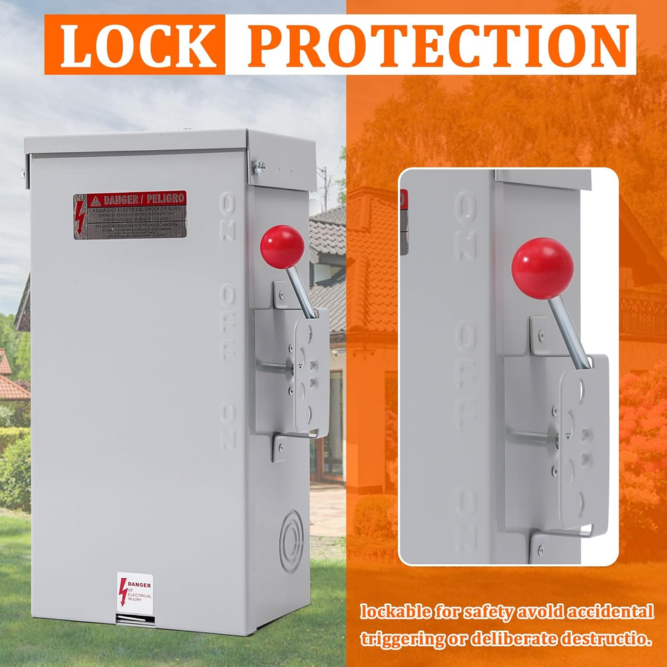 100 Amp Generator Transfer Switch, 120/240-Volt Manual Transfer Switch ...