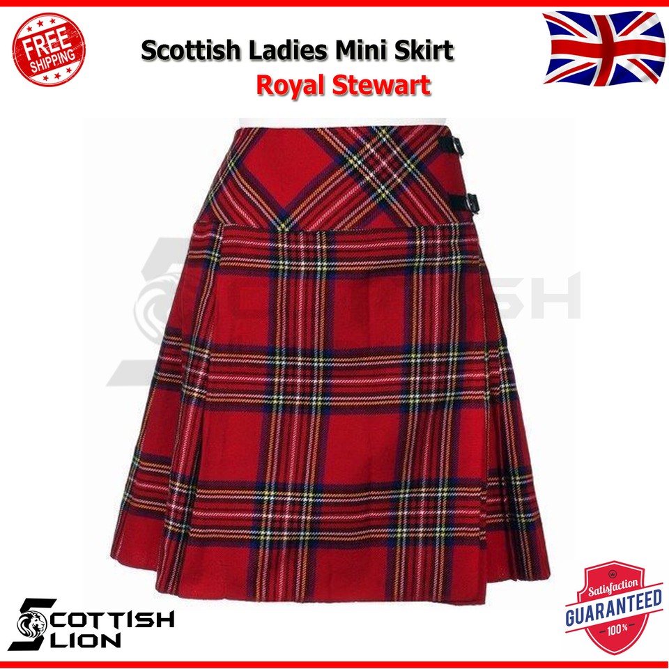 Ladies Women Mini Short Kilt Tartan Scottish Pleated Billie Kilts ...