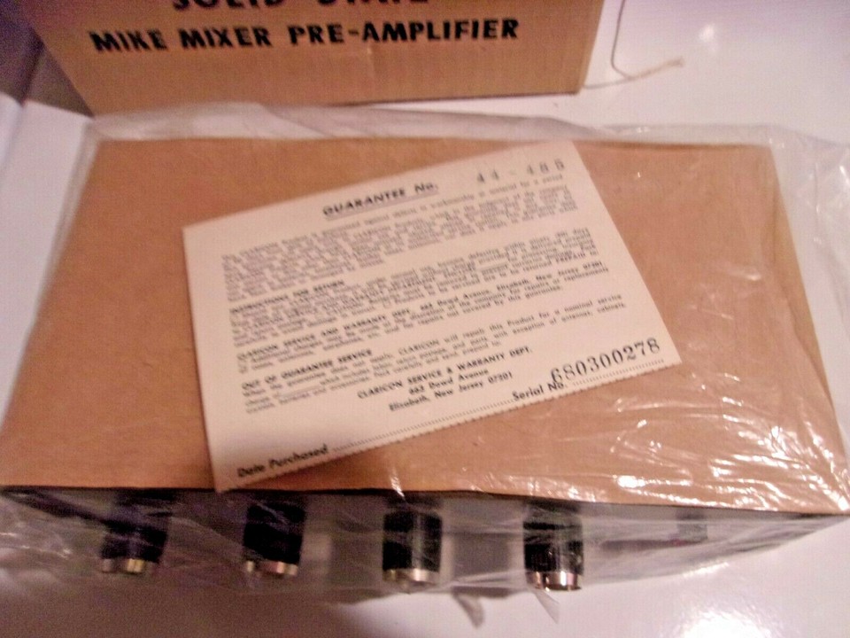 Rare Vintage Claricon Solid State Mike Mixer Preamplifier Audio New Old ...