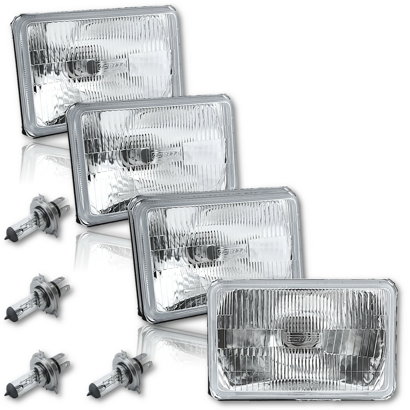 4X6" Halogen Semi Sealed Stock Glass H4 Headlight Headlamp Light Bulbs ...