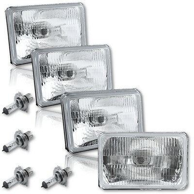 4X6" Halogen Semi Sealed Stock Glass H4 Headlight Headlamp Light Bulbs ...
