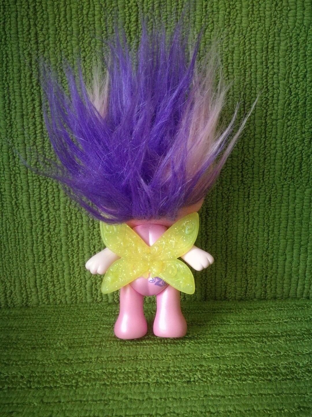 WANDA - 4" ZELF TROLL - PINK & PURPLE HAIR YELLOW WINGS - POSEABLE ...