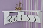 Solid Wood Hat&Coat CORNER Rack with shelf Shabby Chic White wash 3,5,7 ...