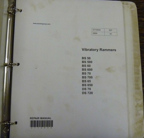 Wacker Neuson BS65 DS70 DS720 Rammer Tamper Compactor Shop Service ...