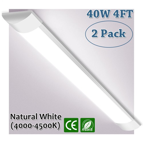 2 PACK 4FT LED SHOP LIGHT 4500K Daylight Fixture LED Ceiling Lights ...