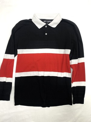 Vintage HOT TOPIC Brand Striped Slim Fit Long Sleeve Collared Goth/ Emo ...